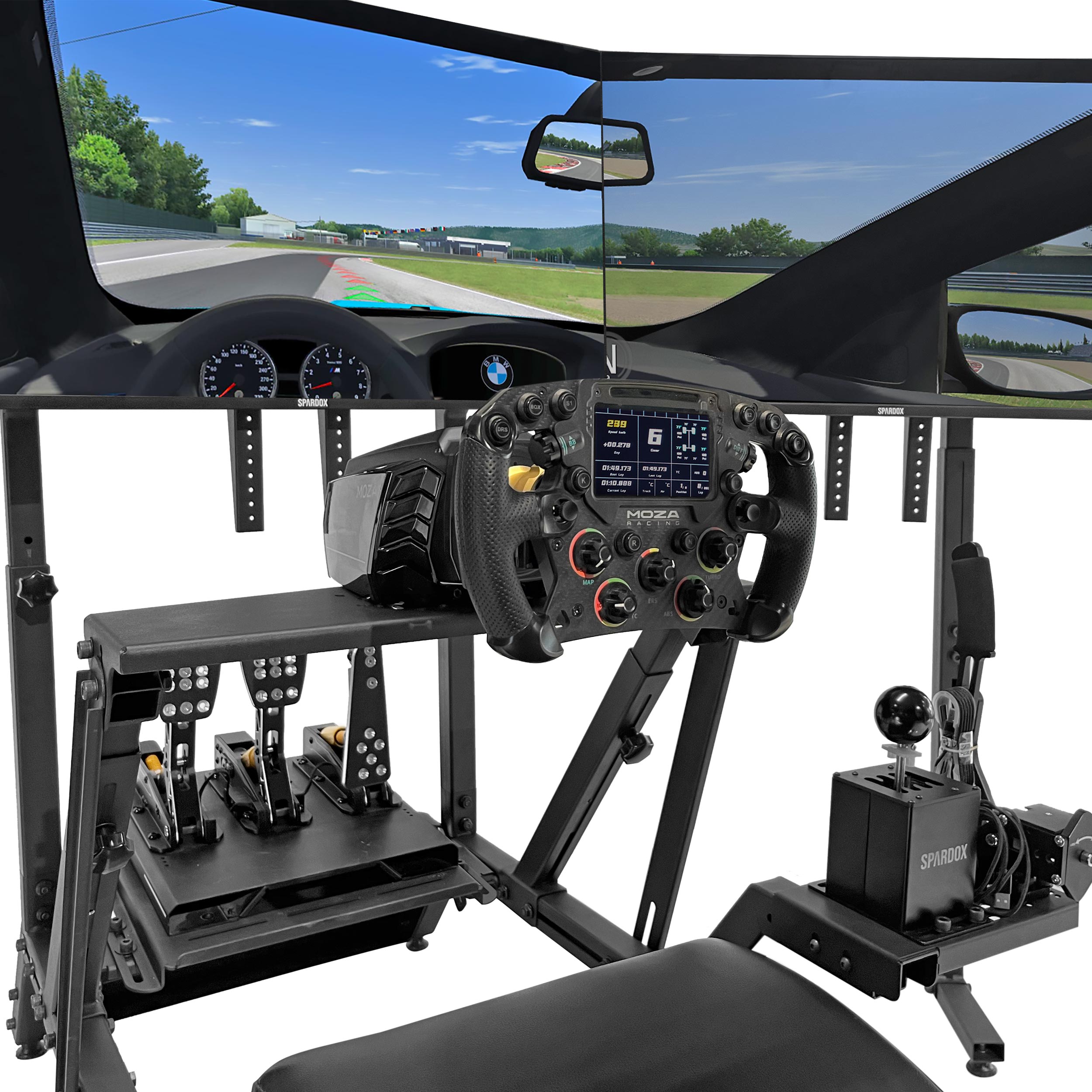 Spardox DX21-FULL Formula-GT Yarış Kokpiti Üç Monitör/TV Ayaklı Full ...