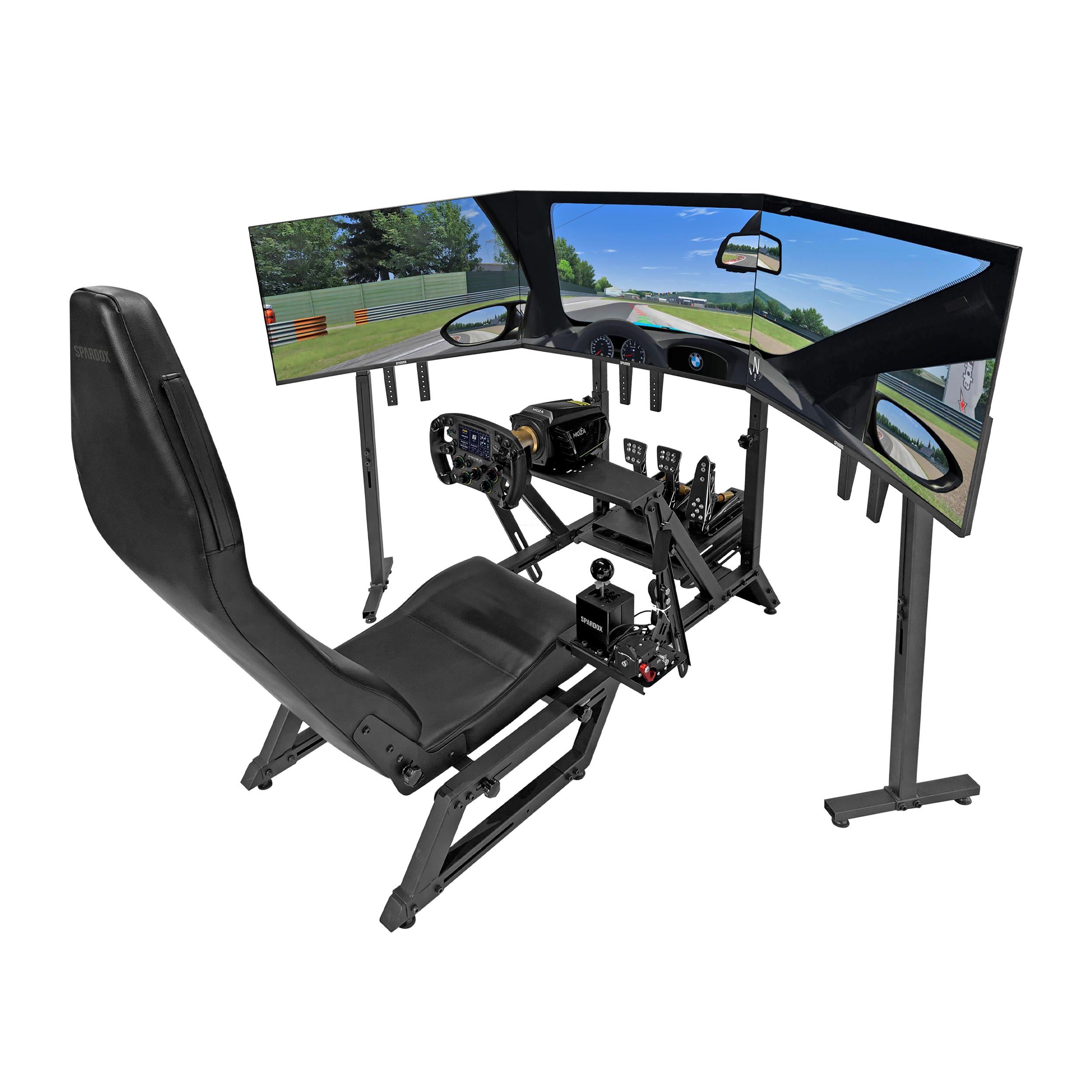 Spardox DX21-FULL Formula-GT Yarış Kokpiti Üç Monitör/TV Ayaklı Full ...